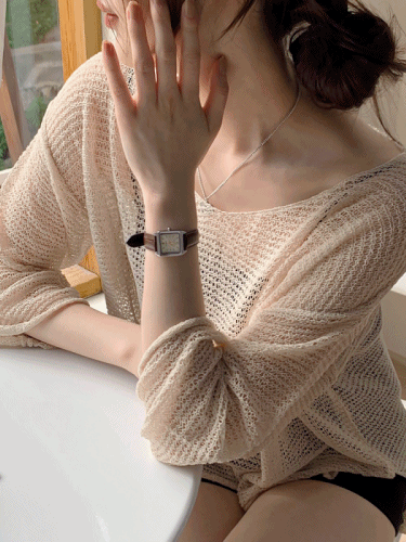 벨라데이 매그넘 그물 시스루 커버업 오버핏니트 nt - 5color