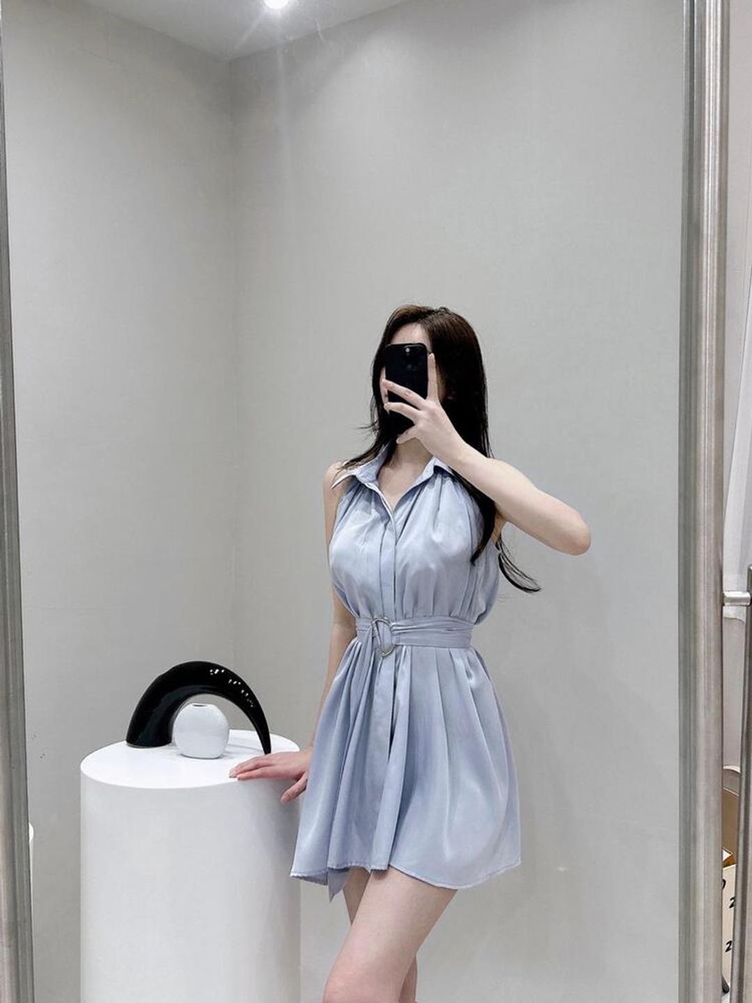 청순섹시핏 D링 홀터넥 블라우스 원피스