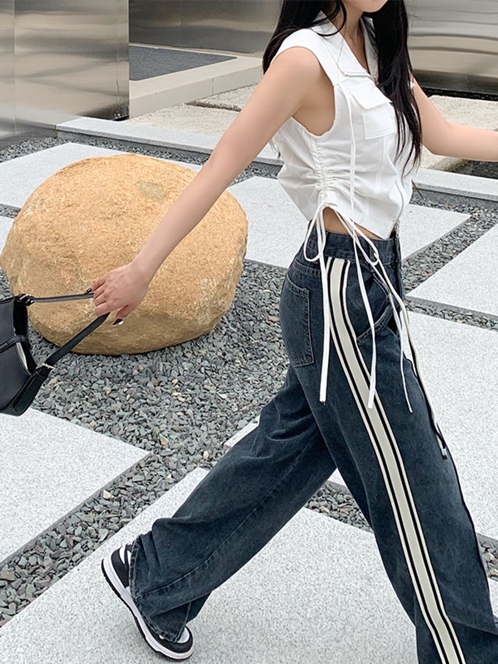 루미에르 당일출고인기급상승 줄배색 팬츠 와이드팬츠 밴딩팬츠 일자바지 여름 바지 여름바지 여름팬츠 일자팬츠 배색팬츠 린넨 린넨팬츠 린넨바지 생지 데님 데님팬츠 흑청