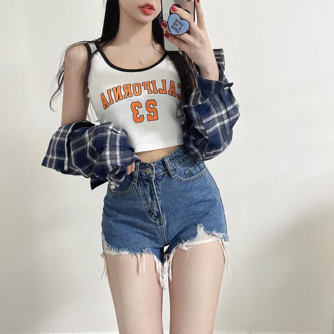 나우 스포티 배색 크롭 나시 워터밤흠뻑쇼페스티벌룩3color