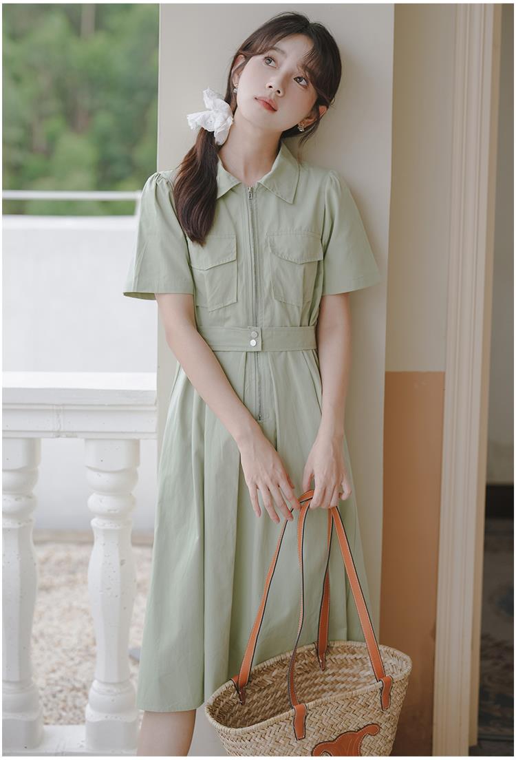 베이지하루 시선 사로잡는 디자인 단아한 여자 러블리 셔츠원피스 미디원피스 감성 여름 시원한 플레어 살랑살랑 깔끔한 여성