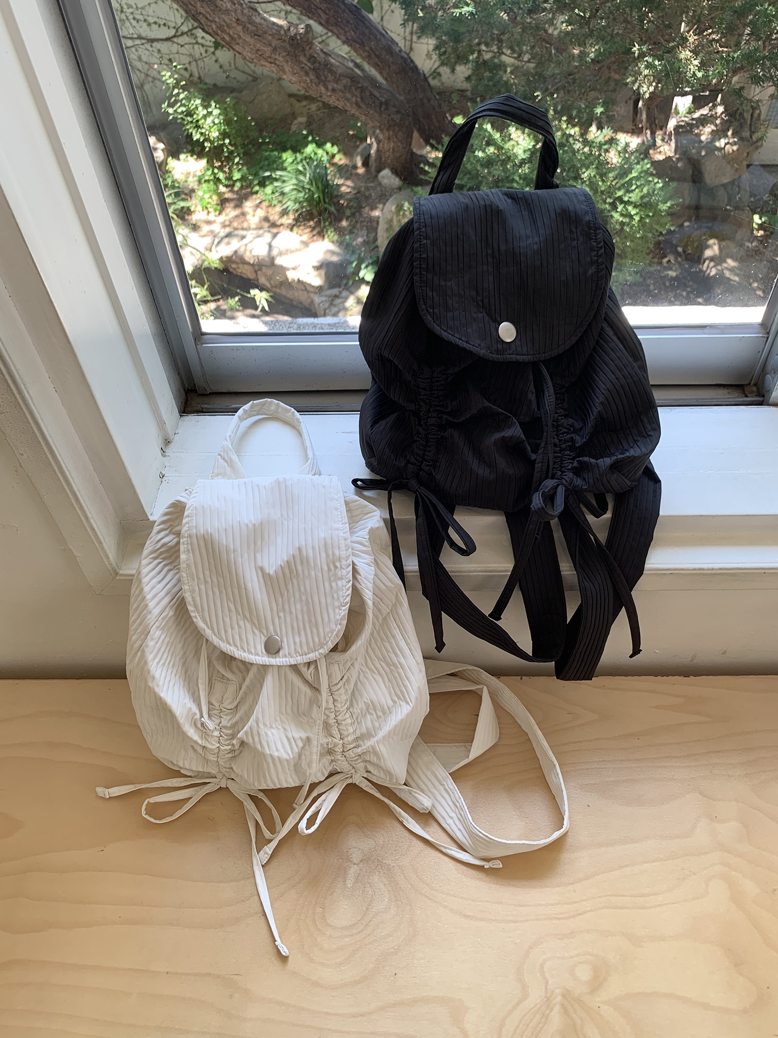 wrinkle string backpack (2color)