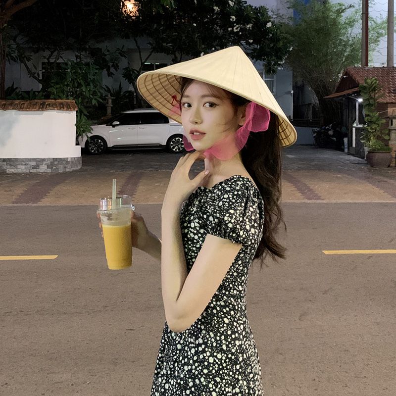 아뜨랑스 🚚부분당일발송 주문폭주 [단독진행] [2way 흘러내림x 오프숄더] 루브르 잔꽃 투웨이 퍼프 반팔 썸머 원피스 플라워