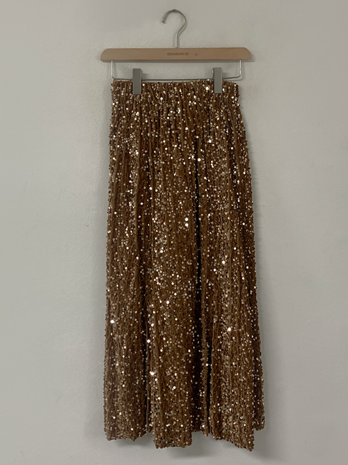 팜므뮤즈 (VINTAGE)SPANGLE LONG SKIRT