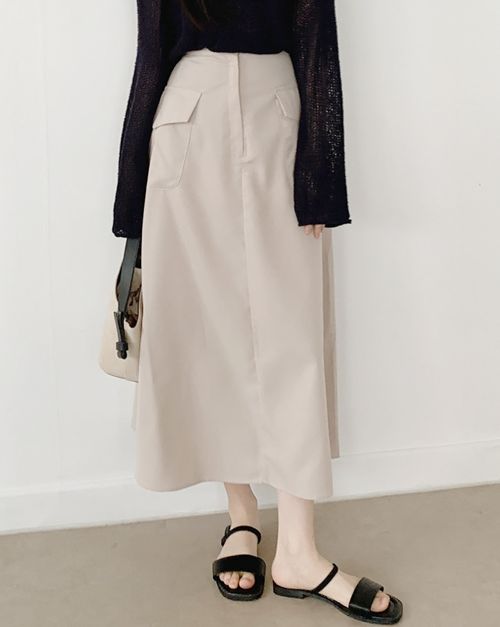 깔끔 유니크 포멀 미니멀 하이웨스트 롱 카고 스커트 에이라인 플레어 캐주얼 포멀 핏 롱 카고스커트 아메카지 심플 캐주얼 데일리 여름 일상룩 데이트룩 캠퍼스룩 트렌디룩