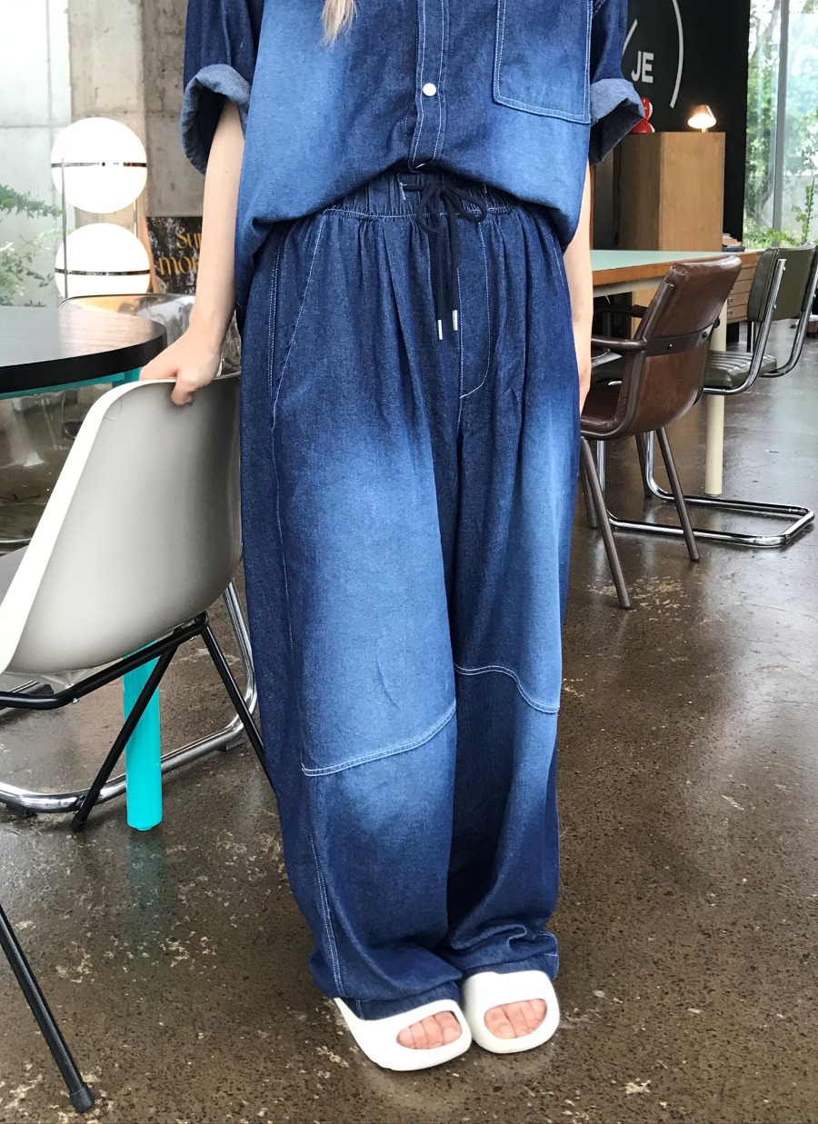 아르코이리스 Deep ocean denim set up pants 딥 오션 데님 셋업 팬츠