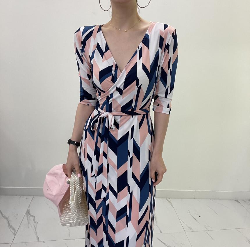 나만 없어 랩 맥시 롱원피스 여름원피스 여자 여성 반팔 브이넥 허리끈 프린트 가을 간절기 바캉스룩 리조트룩 여행 비치