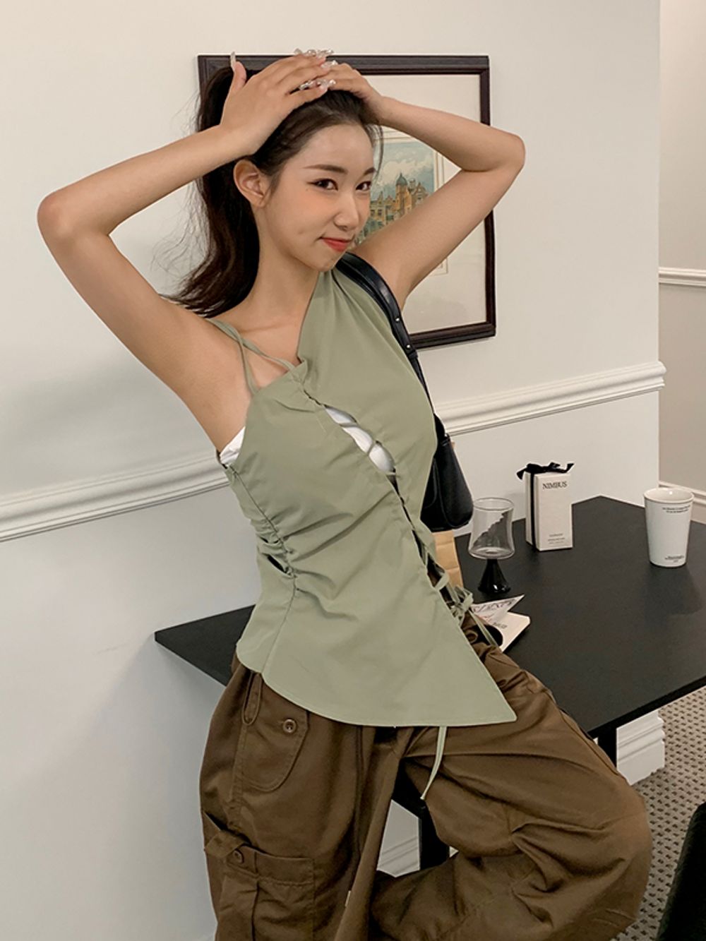 루미에르 🔥반짝특가 머스켓 트임나시 레이어드 Y2k 유니크 댄서 랩블라우스 랩셔츠 린넨블라우스 오프숄더 원숄더 코르셋 뷔스티에 오버핏 빅사이즈 나시블라우스 튜브탑