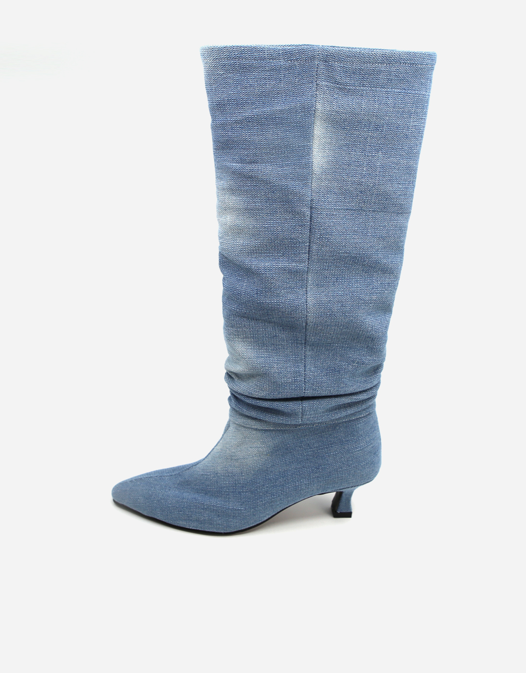 WESTERN WRINKLE DENIM LONG BOOTS