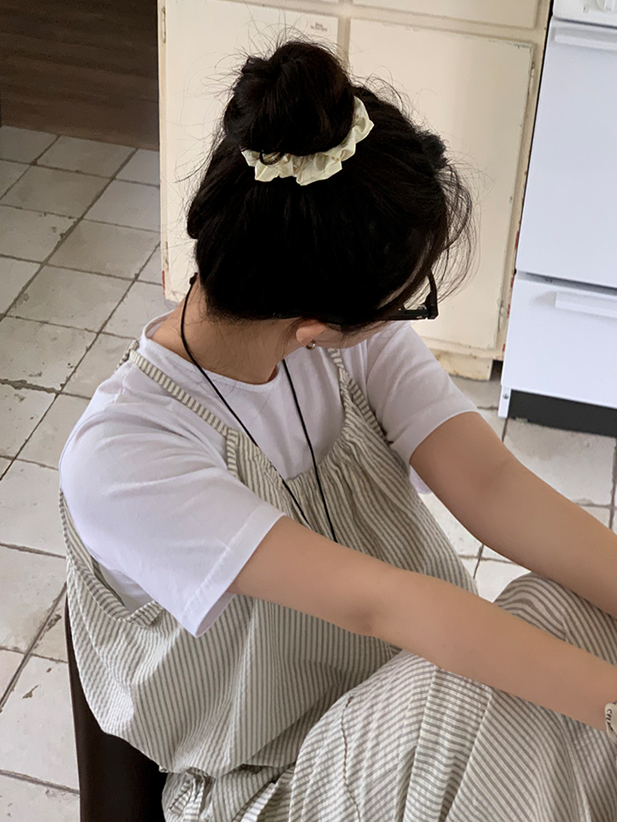 어리틀빗 mini hair chouchou (2color) 블랙 당일발송