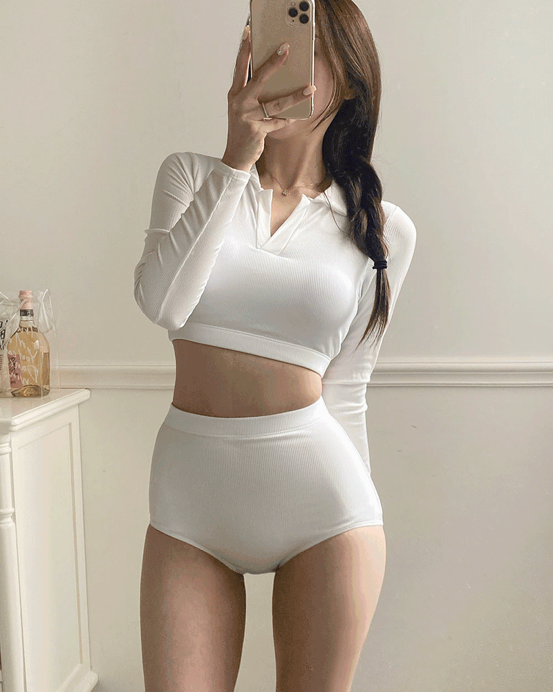 인클로젯 [당일출고 M Xl까지 주문폭주] 데이바이 긴팔 카라 래쉬가드 비키니 2color