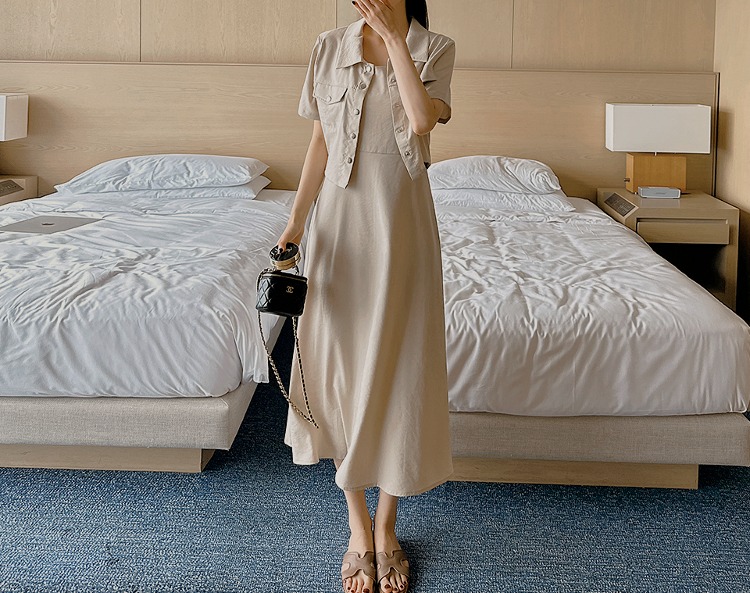 리리앤코 1천5백장 돌파 라비젠 카라 자켓 뷔스티에 투피스 세트끈조절 여름 신상 썸머룩 데일리룩 여행룩 휴가룩 하객룩 출근룩 빅사이즈 카라자켓 반팔자켓 크롭자켓