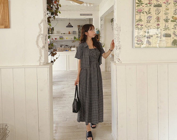 리리앤코 1천5백장 돌파 체이루크 스모크밴딩 나시 원피스 셔츠 세트 끈조절 여름 신상 데일리 데이트 바캉스룩 휴양지룩 투피스세트 여름세트 셔츠세트 원피스세트 나시