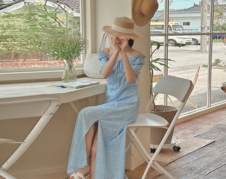 리리앤코 프릴루닝 플라워 투웨이 오프숄더 롱 원피스 여름 신상 썸머룩 데일리룩 데이트룩 여행룩 휴가룩 바캉스룩 빅사이즈 플라워원피스 롱원피스 투웨이원피스 오프숄더원피스