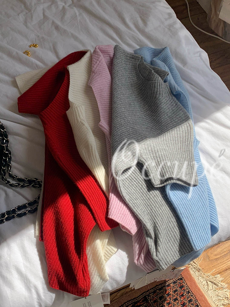 시그니처 스칼렛 니트 (5col) signature 골지 반팔니트