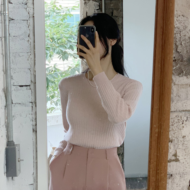 (가을니트/캐시미어10%)[ 🍂가을느낌+쿠폰팩]⚡️부분 오늘출발⚡️ [울35%] 피셔스 골지 라운드 긴팔 셔츠 하객룩 니트 nt4185