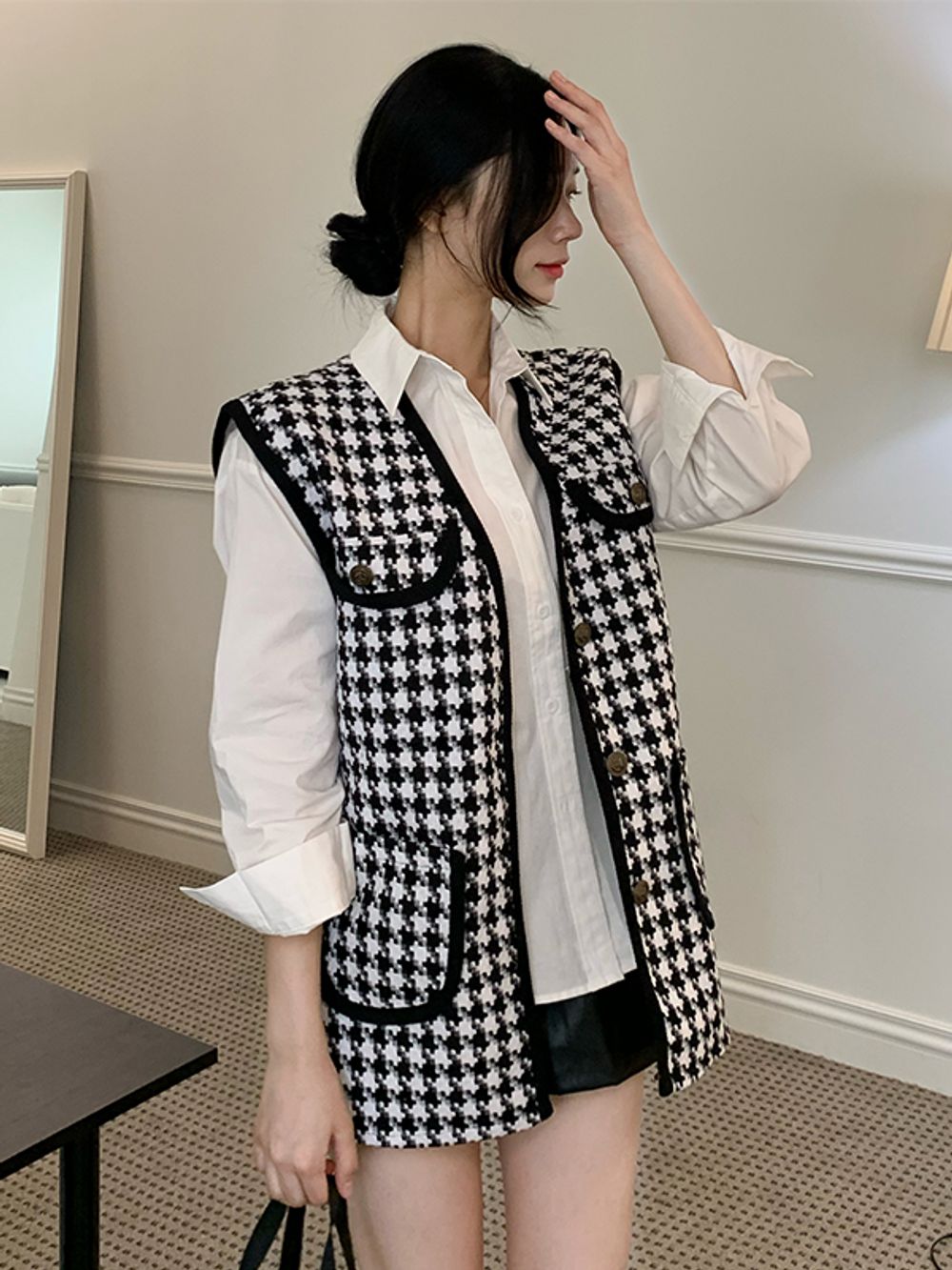 루미에르 고퀄리티🔥 체크 포켓 베스트 자켓 트위드 트위드자켓 포켓 롱자켓 오버핏자켓 핸드메이드 울코트 숏코트 숏자켓 크롭자켓 빅사이즈 수입의류 세미정장 하객룩