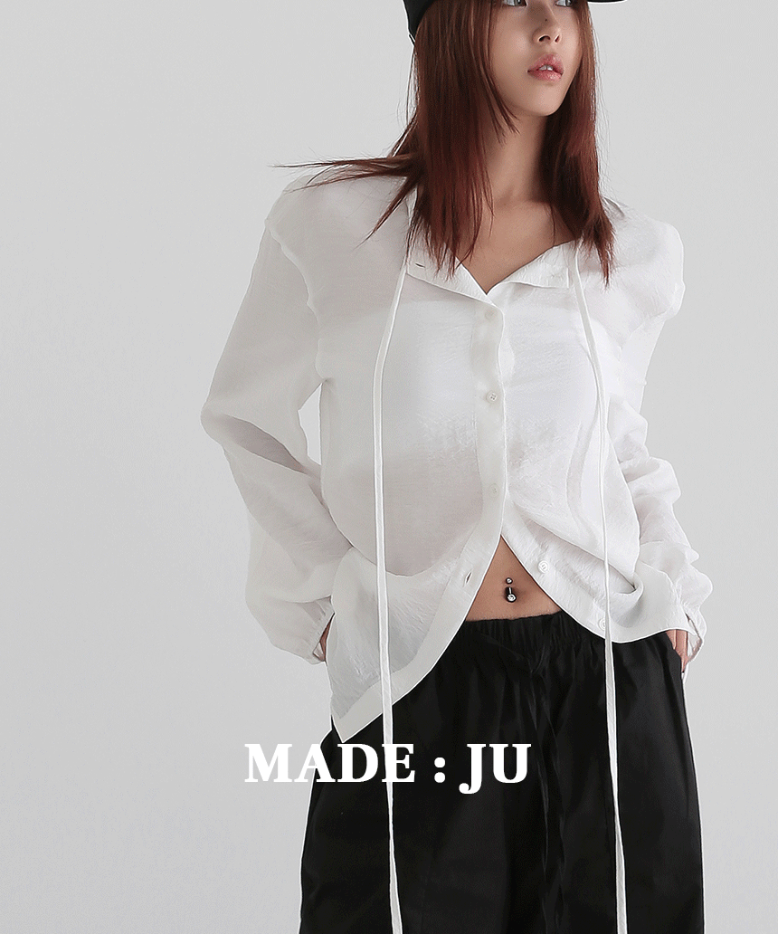 [MADE : JU] 프레스 노카라 타이 여성 블라우스 2col