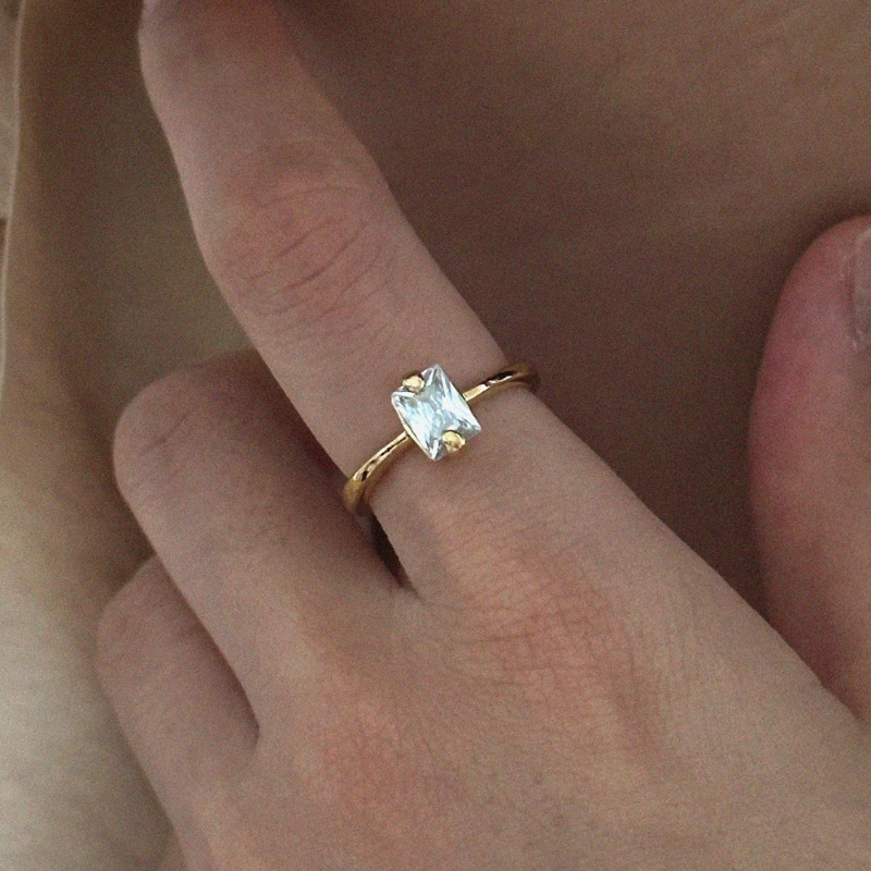 silver925 basic cubic ring