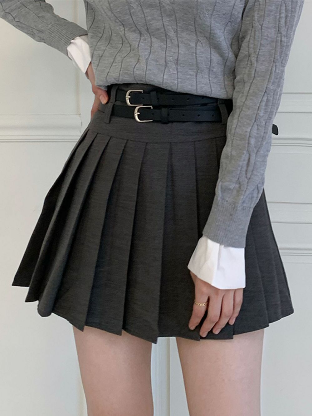 루미에르 가을왔어용🍂 에어 스커트 미니스커트 테니스스커트 플리츠스커트 캉캉스커트 치마 가을치마 가을스커트 치마바지 속바지 캉캉치마 A라인 그레이 벨트 니트스커트 겨울