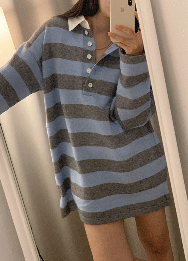 유이니 Ounce stripe knit ops (3color)