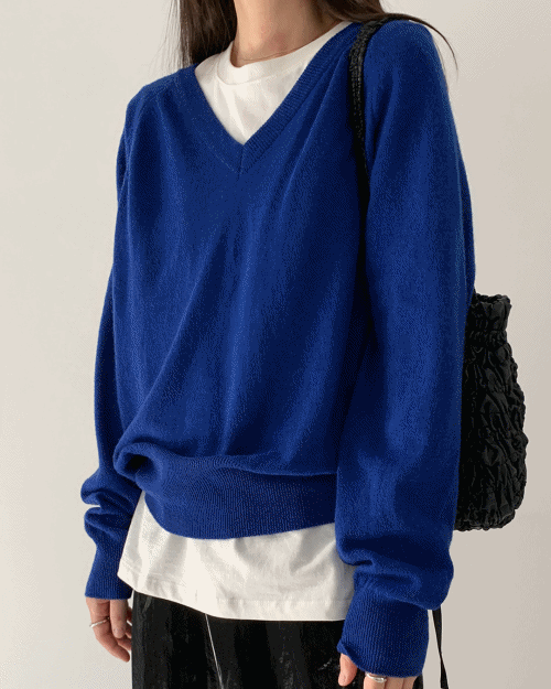 Loose V Neck Knit 4c