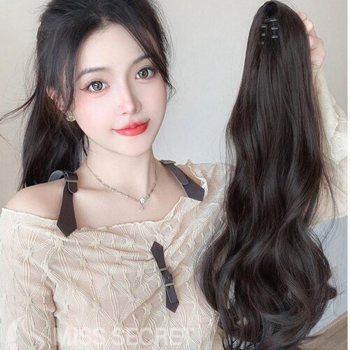 핫템 볼륨 웨이브 가발집게핀 포니테일 풍성 미니 집게가발 붙임머리 업스타일 묶음머리 웨이브 가발