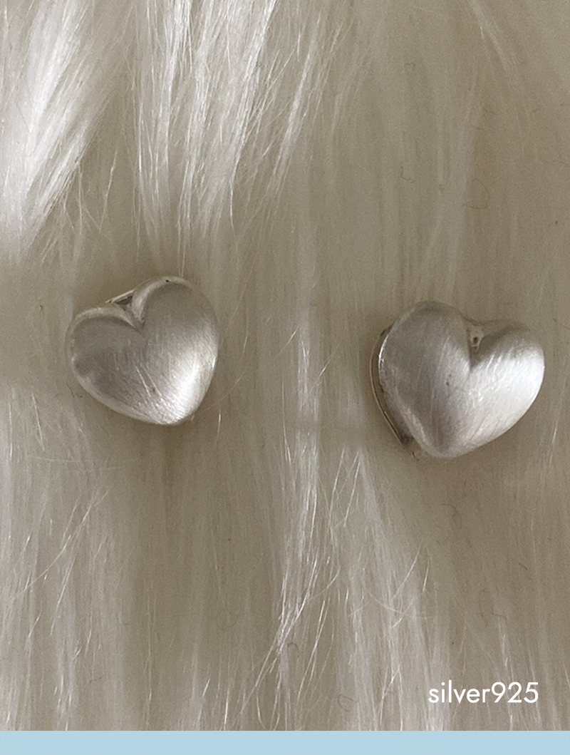 모앳 matt heart onetouch earring (silver925)