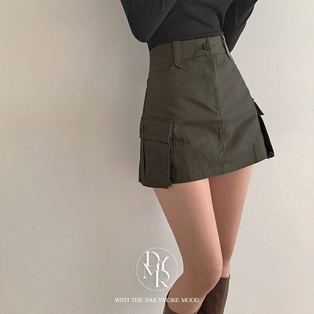 데일리모어 [y2k/3color] 카고 포켓 로우라이즈 미니 스커트 카고치마