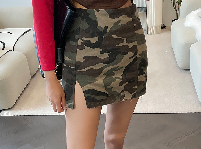 유유존 밑단컷팅and트임andy2k 아미컷스커트 미니스커트 롱레그라인 트임스커트 밀리터리 군복 데일리 스트릿 빈티지 캐쥬얼룩 키치 하이틴 꾸안꾸