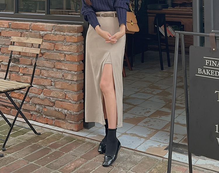 리리앤코 3천5백장 돌파 텀스린 뒷밴딩 트임 롱 스커트신상 치마 롱스커트 빅사이즈롱스커트 앞트임치마 트임스커트 트임치마