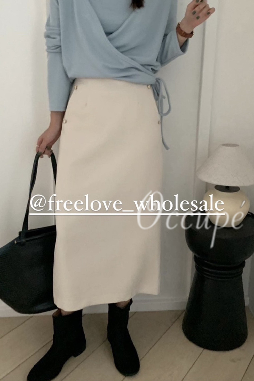 [아이당일]프리러브 힐튼 단추 스커트 (2col) freelove 롱스커트