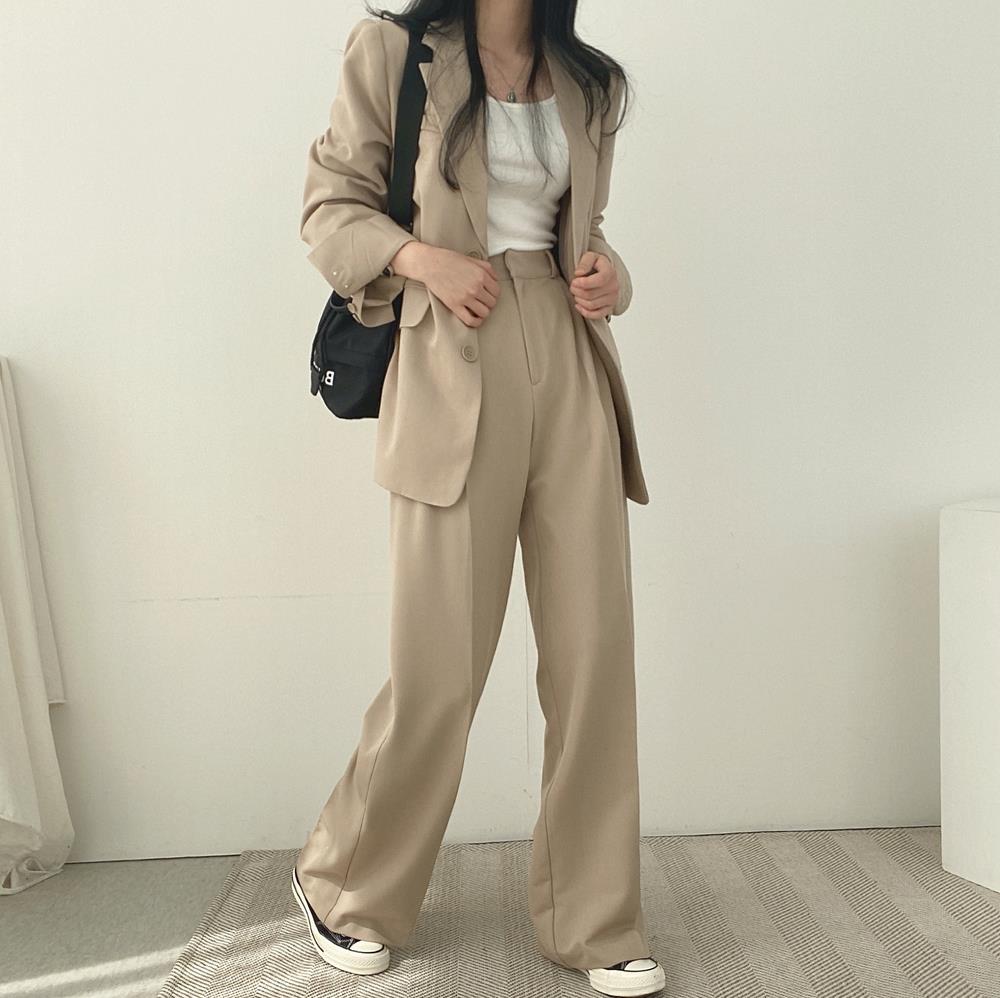 비비드루루 ♥3가지색상♥ 블랙ml브라운s베이지m 당일배송 투피스세트 캐쥬얼정장 세미정장 캐쥬얼슈트 여성슈트 2p세트 여성투피스 가을투피스 출근룩 직장인룩 오피스룩