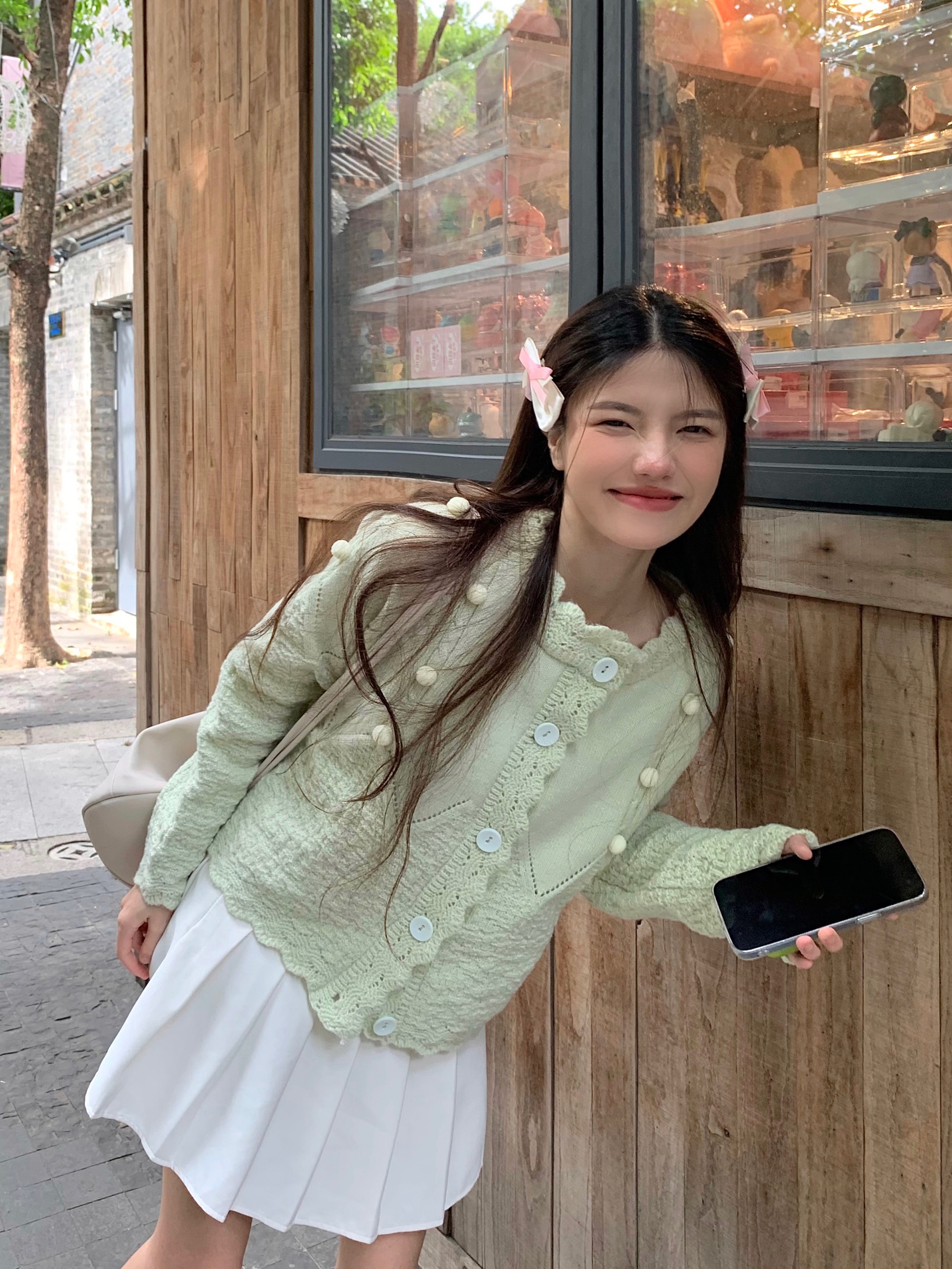 핑크 가을 여성 니트 가디건 루즈핏 뜨개 긴팔 울 얇은 니트탑 상의 아우터 니트티 간절기 여자 캐주얼 코디 올매치 데일리룩 모임 오피스 사무실 직장인 기본 심플 베이직 편한