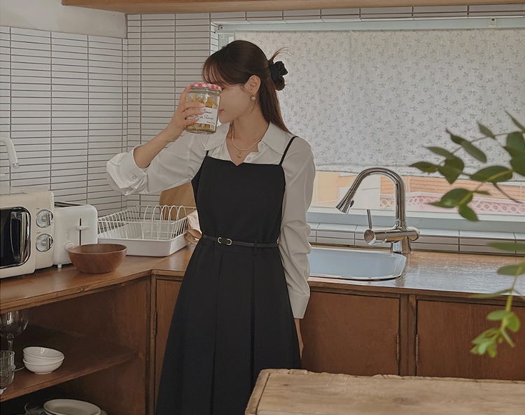 리리앤코 3천5백장 돌파 라헨디 뷔스티에 플리츠 벨트 롱 원피스 끈조절 신상 데일리 데이트 하객룩 나시원피스 플리츠원피스 벨트원피스 벨트세트 세트 롱원피스