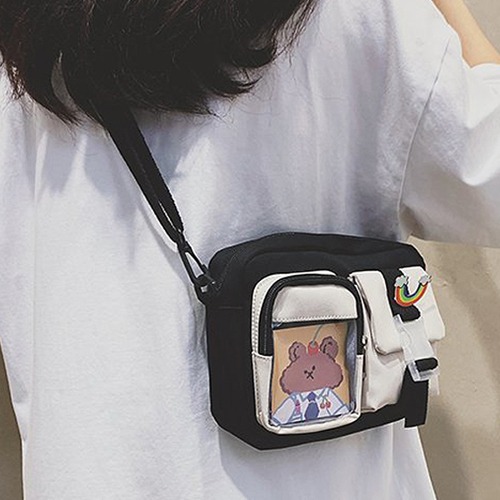 드레시백 샐리 스퀘어 사각 빈티지 캐주얼 미니 메신저백 남녀공용 숄더 크로스백 남자 천가방 시밀러룩 대학생 데일리 간편 가벼운