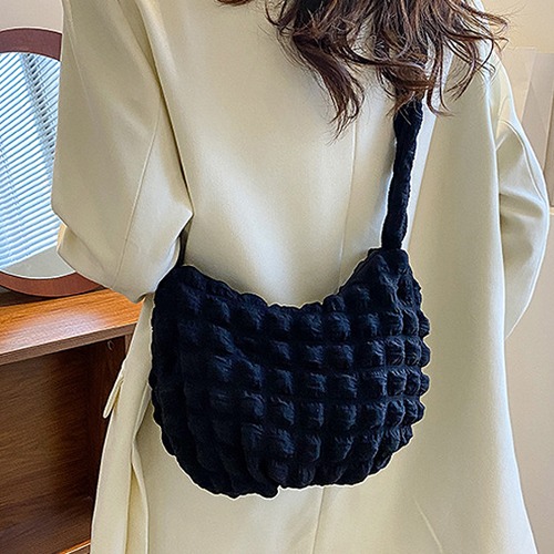 드레시백 자스민 시즌2 미니 퀼팅 호보 핸드백 구름 가방 볼륨 스티치 숄더 크로스백 플리츠 셔링 주름 직장인 출근룩 코디 손가방 가벼운 데일리백 천가방