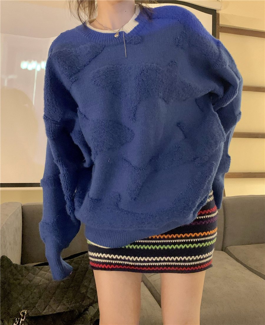 여성 가을 니트티 라운드넥 니트탑 간절기 겨울 이너 블루 파란색 코발트블루 여자 캐주얼 코디 올매치 데일리룩 모임 오피스 사무실 직장인 기본 심플 베이직 편한 30대 40대