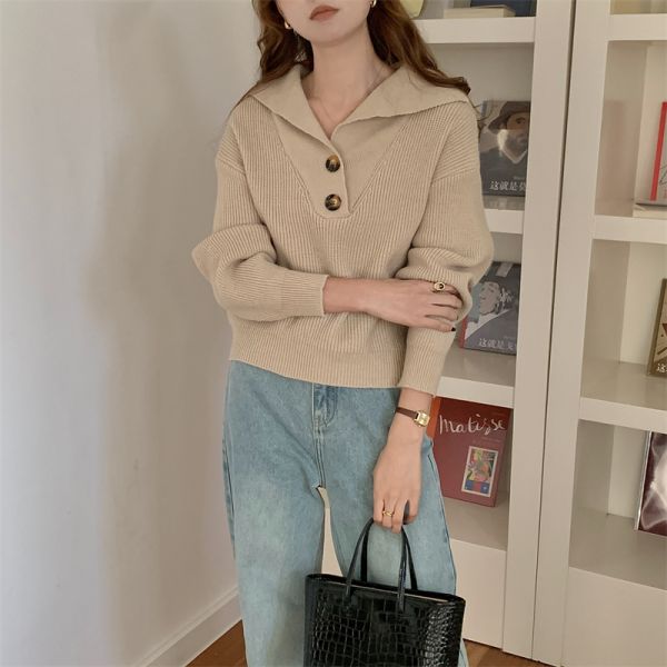 브이넥 와이드 케이프카라 반버튼 니트 티셔츠 결혼식투피스 하객 가을 데이트 데일리 오피스룩 니트티 오피스룩 캐주얼 러블리 봄 맨투맨 카디건