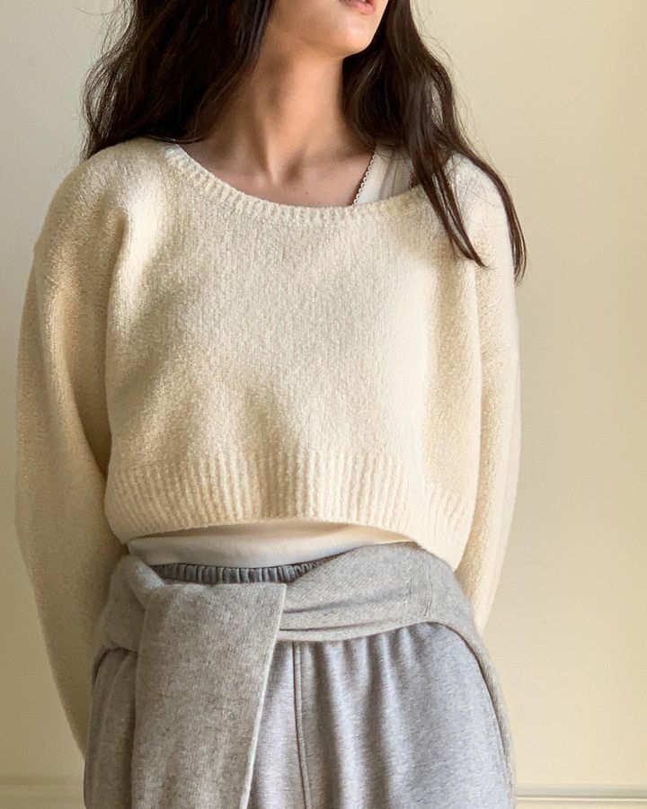 어베인 리에뜨 riette 클로디 부클 가을 크롭 니트 (3c)