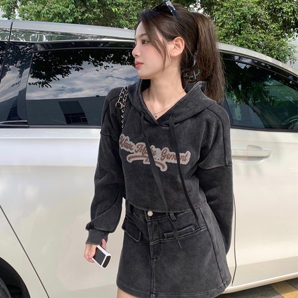 린다걸 코디세트피그먼트 크롭 후드 티셔츠미니스커트 세트 캐주얼 러블리 하객룩 상견례 결혼식 간절기 데이트 데일리 오피스룩 셋업 Set