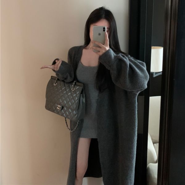 린다걸 코디세트브이넥 노버튼 루즈핏 롱 니트 가디건u넥 베이직 슬림핏 나시 미니원피스 세트 캐주얼 러블리 하객룩 상견례 결혼식 간절기 데이트 데일리 오피스룩 셋업 Set