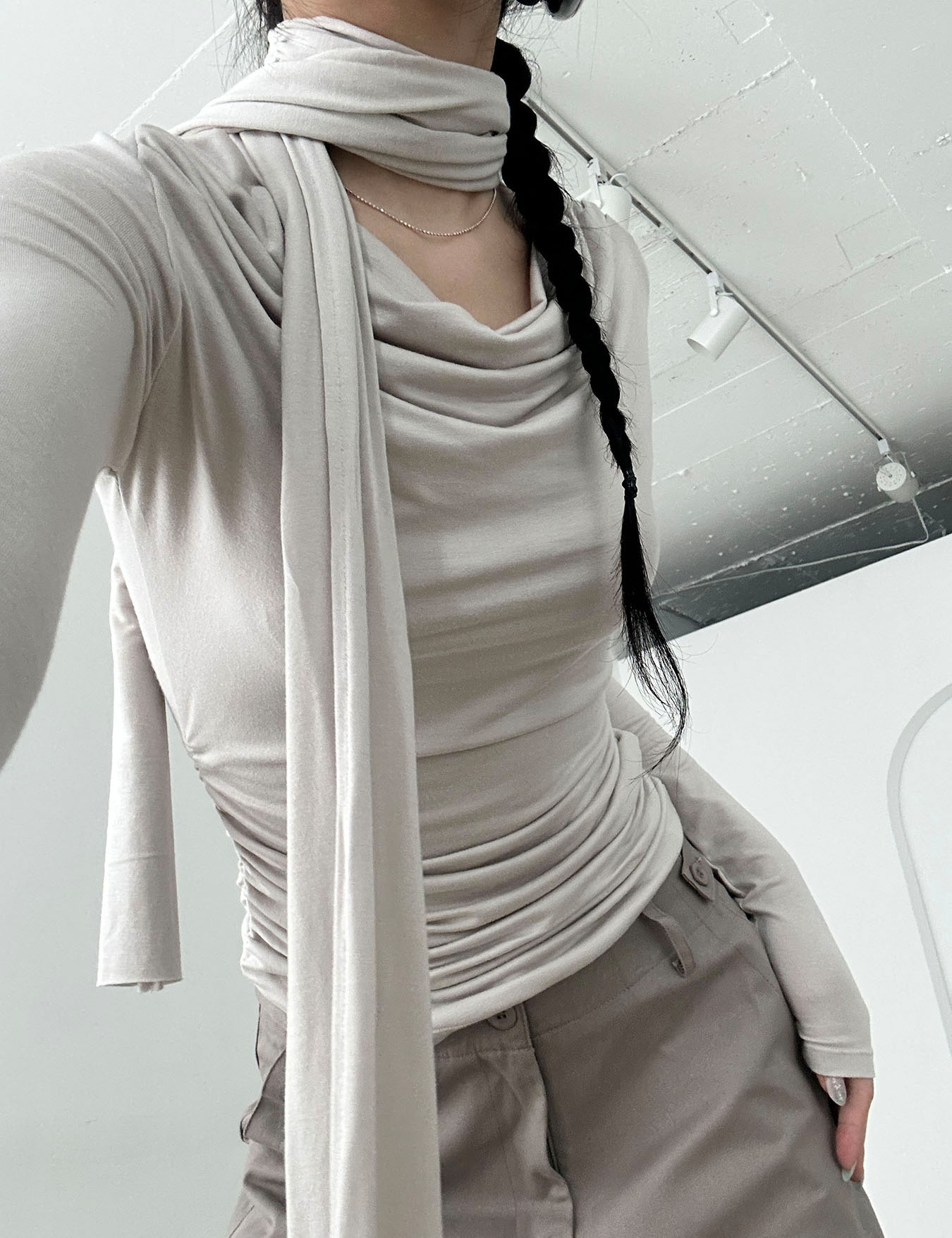 이너뮤트 drape muffler top (2color)