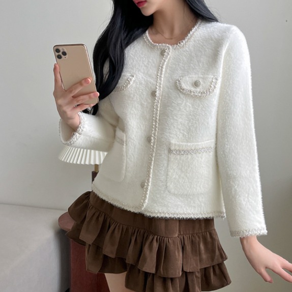 샤퍼보들니트CD(2c)♥트위드자켓st고급스러운무드:D