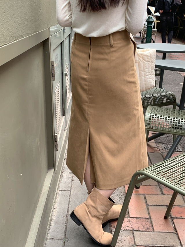 앤브 롱 골덴 코듀로이 스커트 (2c)