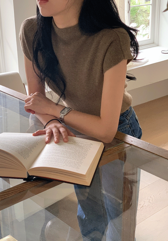 [봄컬러추가] 세이 캐시미어 반폴라 캡소매니트nt(5color)