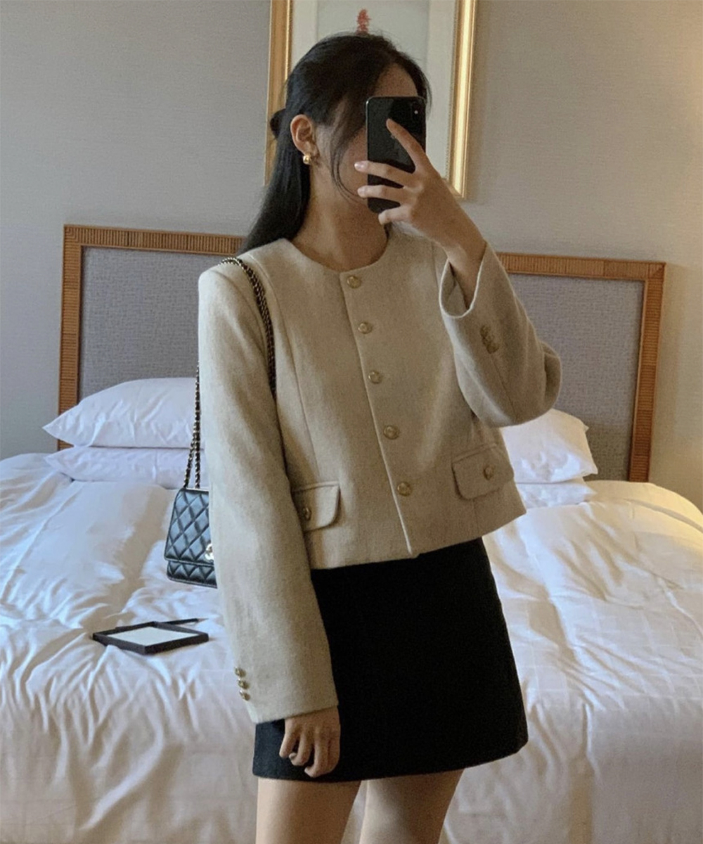 미엘 어트 트위드 자켓 (3col) miel 미엘르