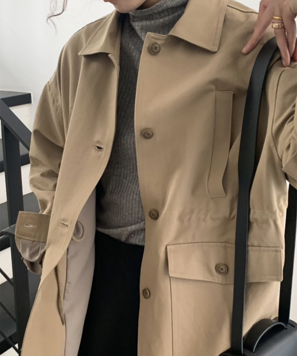 버나뎃 드온도 스트링 하프 야상 (2col) deondo