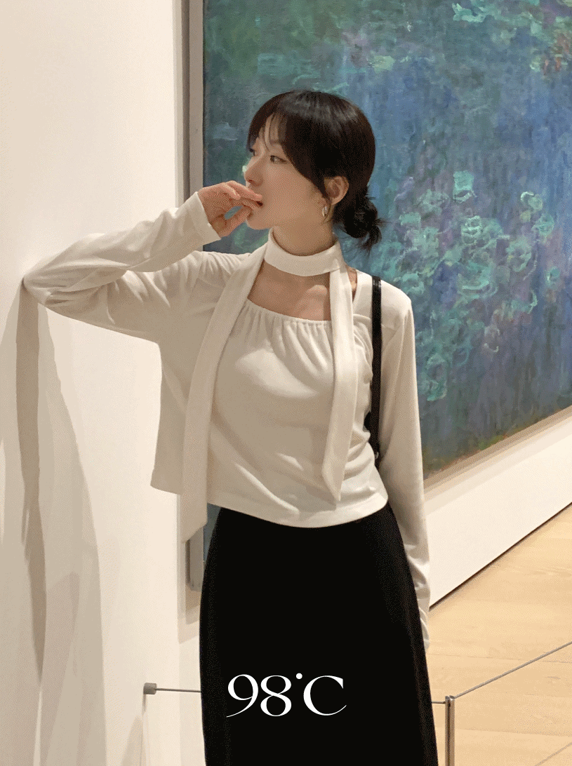 98도씨 [98project] 카푸 셔링 스카프 T (+속기모) - 2 color