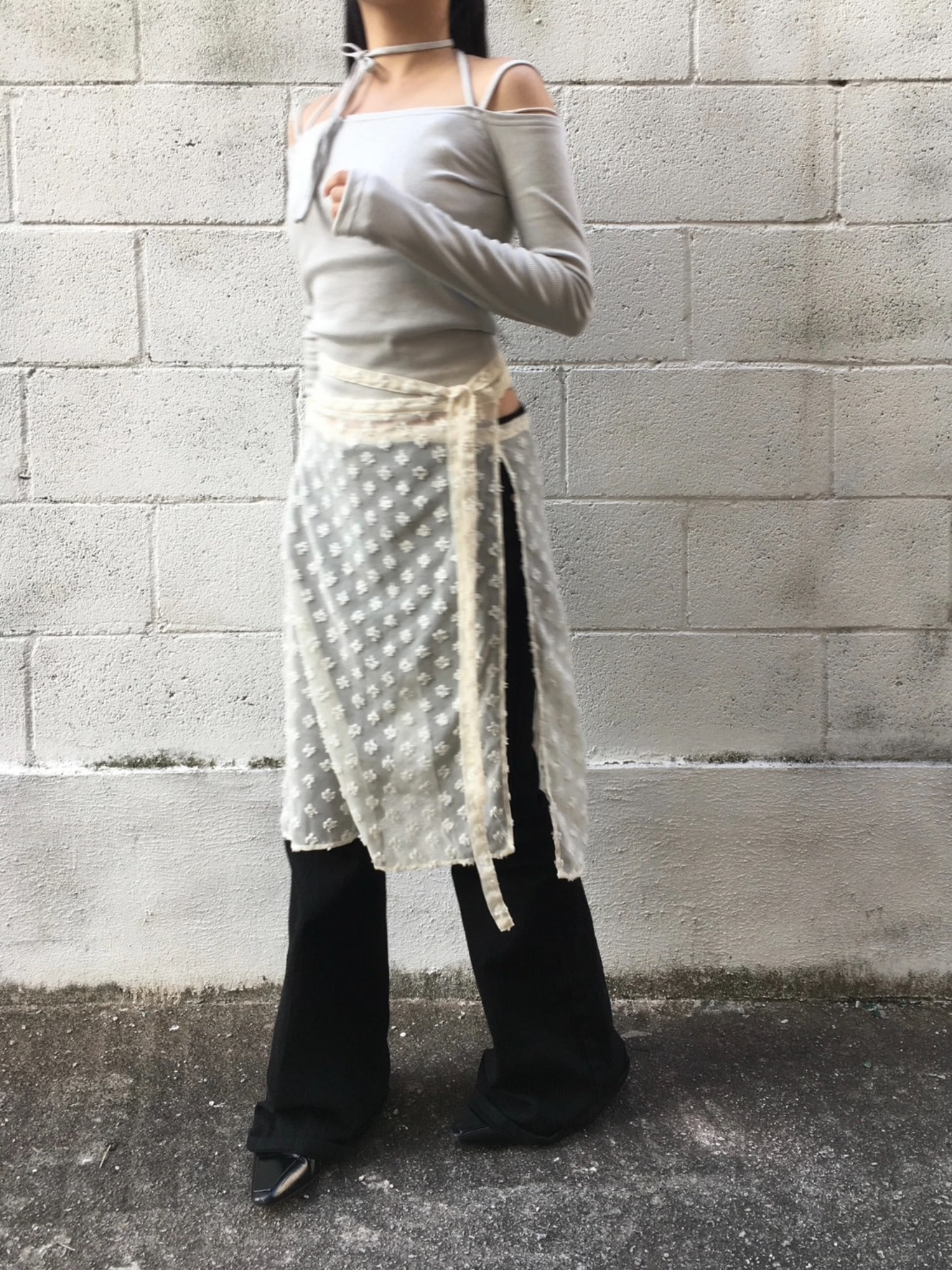 lace layered wrap skirt